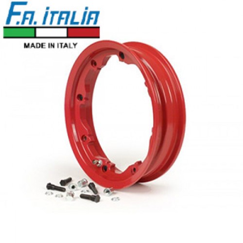 FA Italia Octopus tubeless wheel rim 2.10-10", aluminum- Lambretta, Red