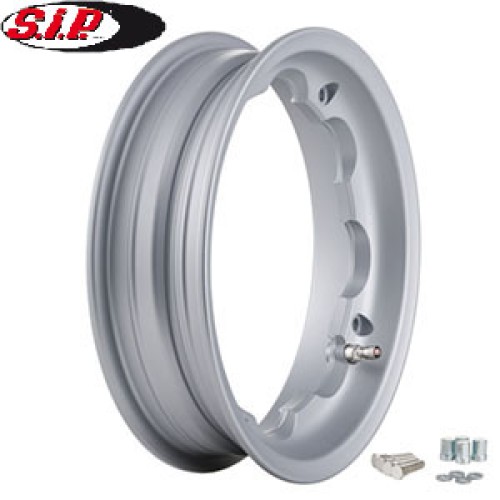 SIP tubeless wheel rim: Lambretta silver 2.50x10, J201849, SIP, 83067000